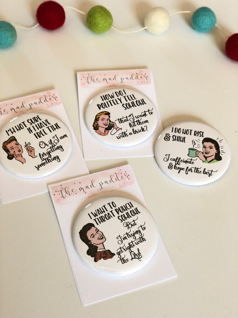 Witty Women Button Retro Housewife Humor Gift for Friends - Etsy