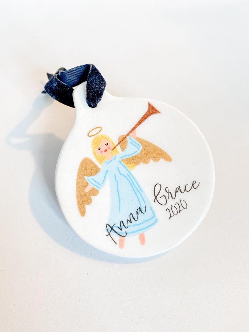 Nutcracker and Nativity Angel Personalized Ornament - Custom Colors and ...