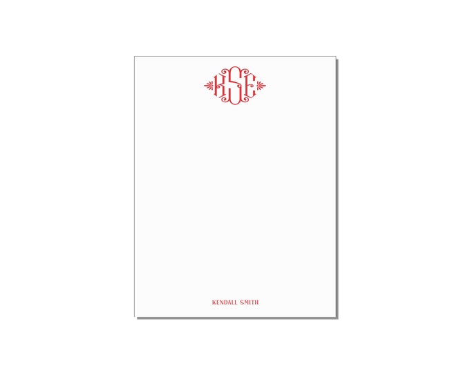 Script Initials Large Notepad Personalized Stationery - Etsy