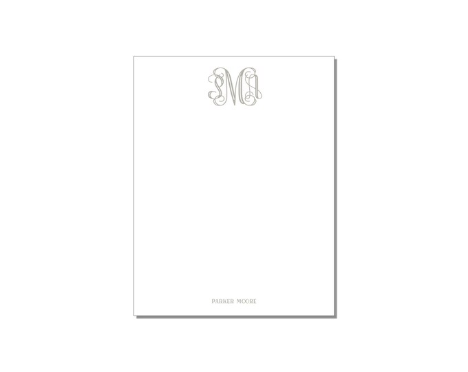 Script Initials Large Notepad Personalized Stationery - Etsy