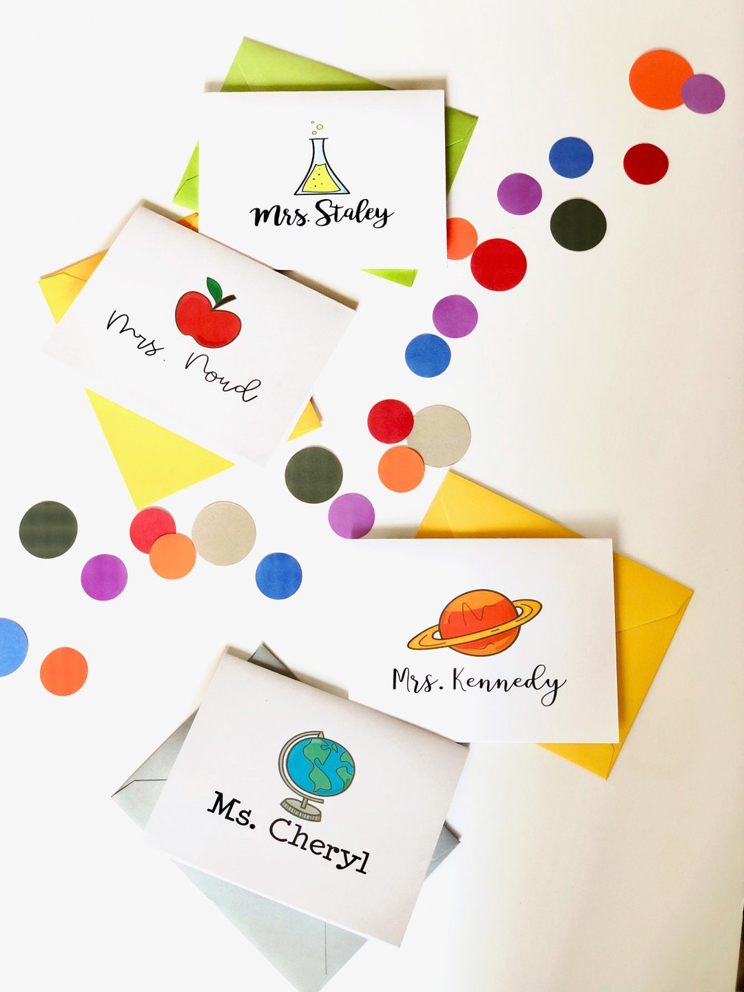 School Days Note Cards Set Personalized Gift for Teacher Custom Folded ...