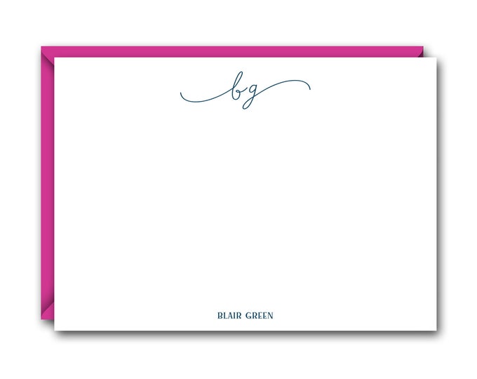 Script Initials Large Notepad Personalized Stationery - Etsy