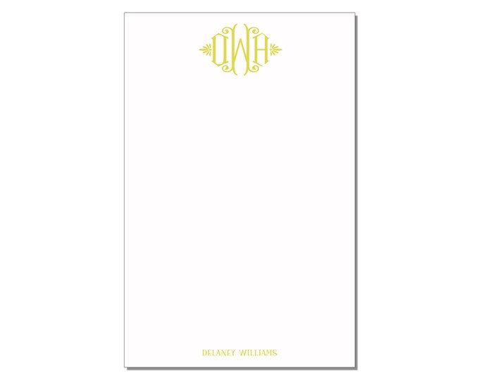 Script Initials Large Notepad Personalized Stationery - Etsy