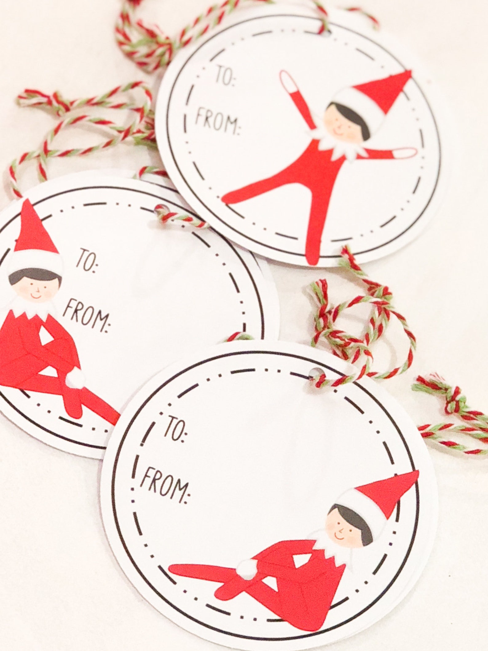 Elf On The Gift Tags Blank Christmas Tags Holiday Gift | Etsy