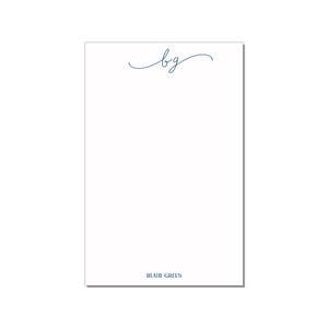 Script Initials Large Notepad Set Personalized Stationery Professional Correspondence Bridesmaid ...