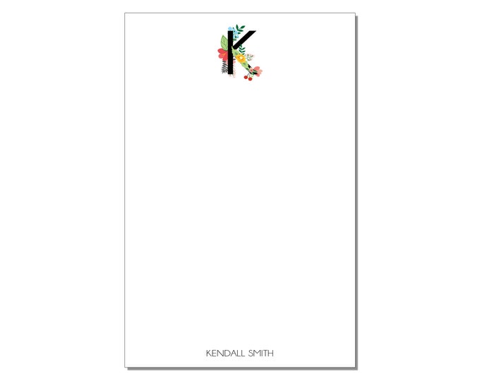 Script Initials Large Notepad Personalized Stationery - Etsy