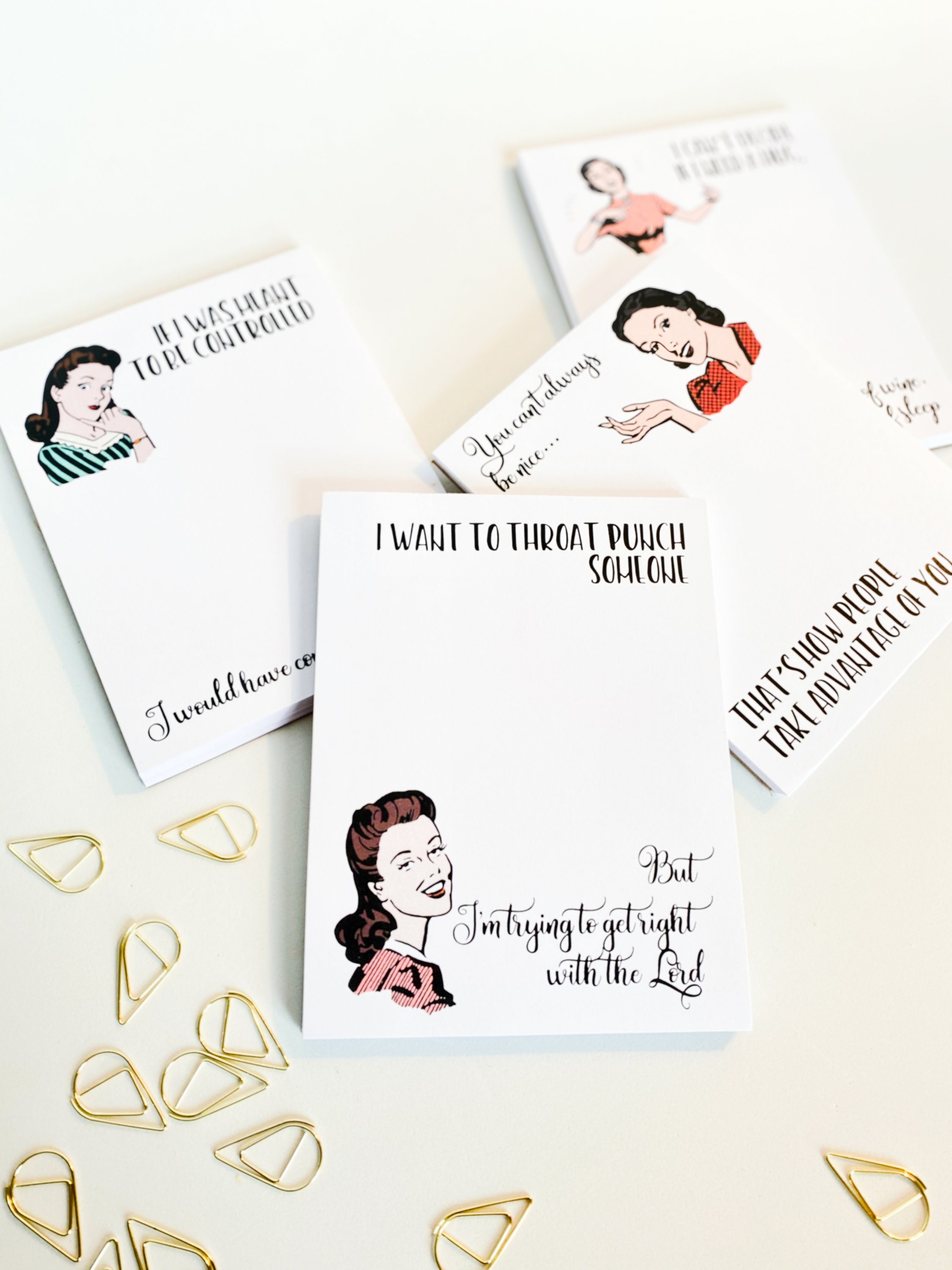 Witty Women Who Can't Be Nice Notepads Retro Housewife - Etsy