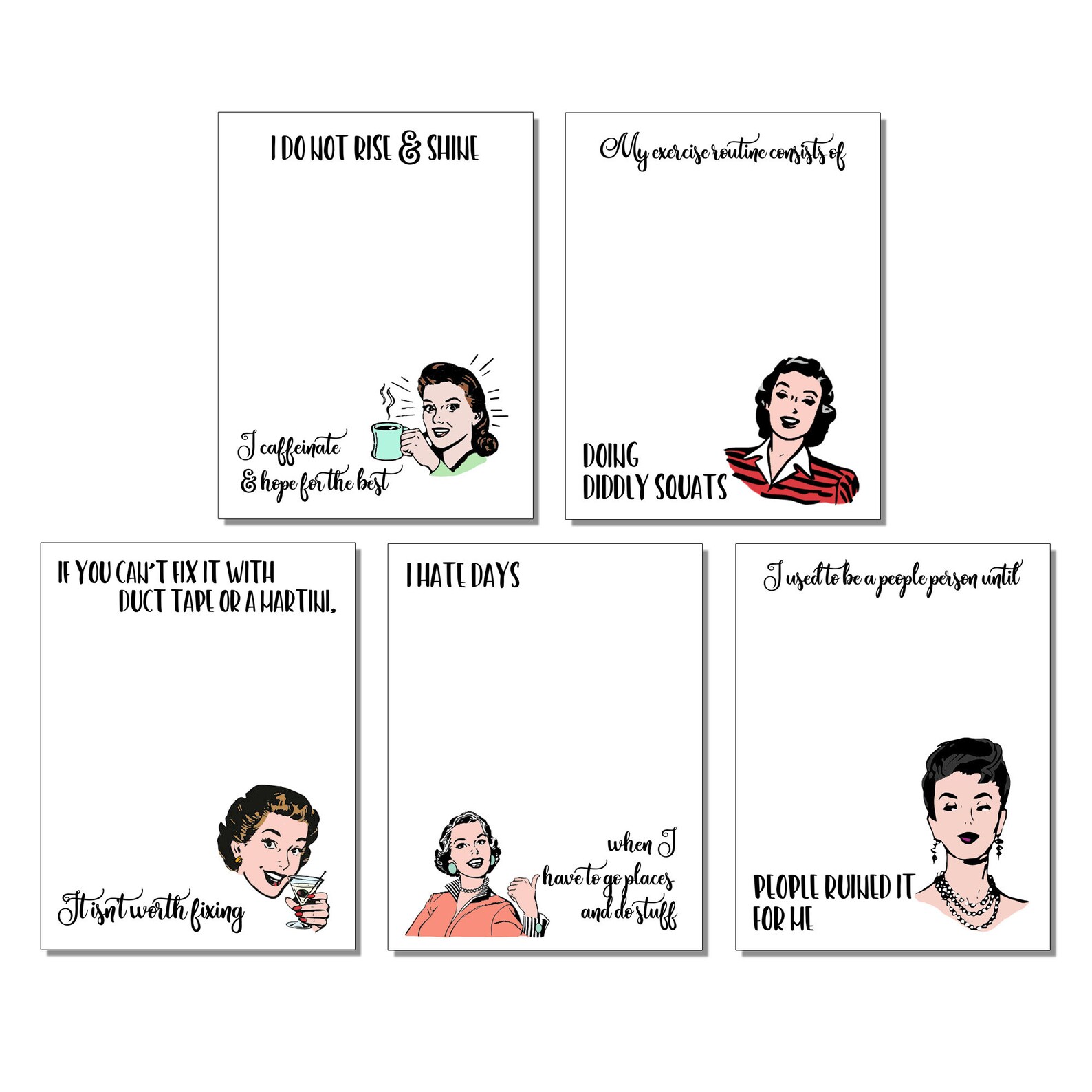 Witty Women Who Problem Solve Notepads Retro Housewife Humor - Etsy