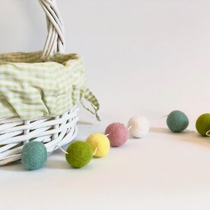 Spring Wool Felt Ball Garland - Modern Boho Holiday Decor - Fireplace ...