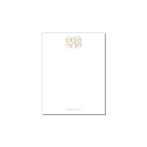 Vine Monogram Notepad Personalized Stationery Professional ...
