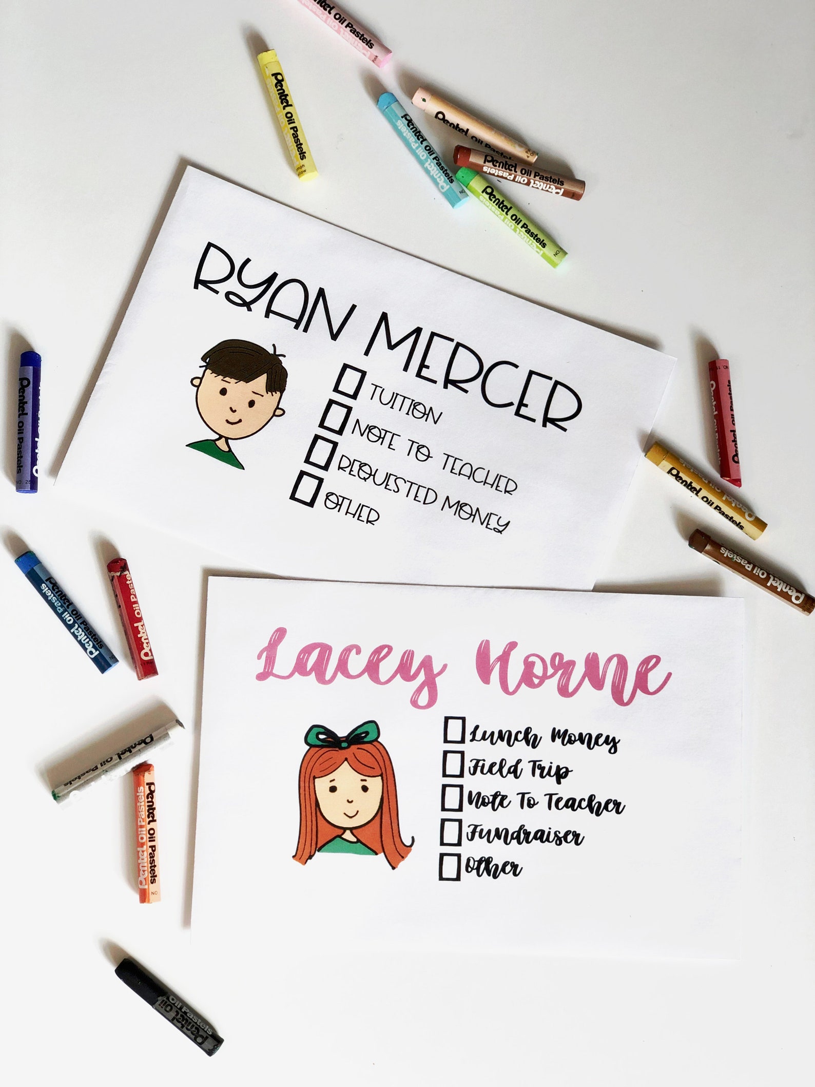 Kids' School Money or Note Envelopes Set Notes to School - Etsy