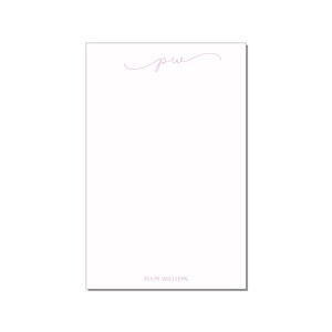 Script Initials Large Notepad Set Personalized Stationery Professional Correspondence Bridesmaid ...