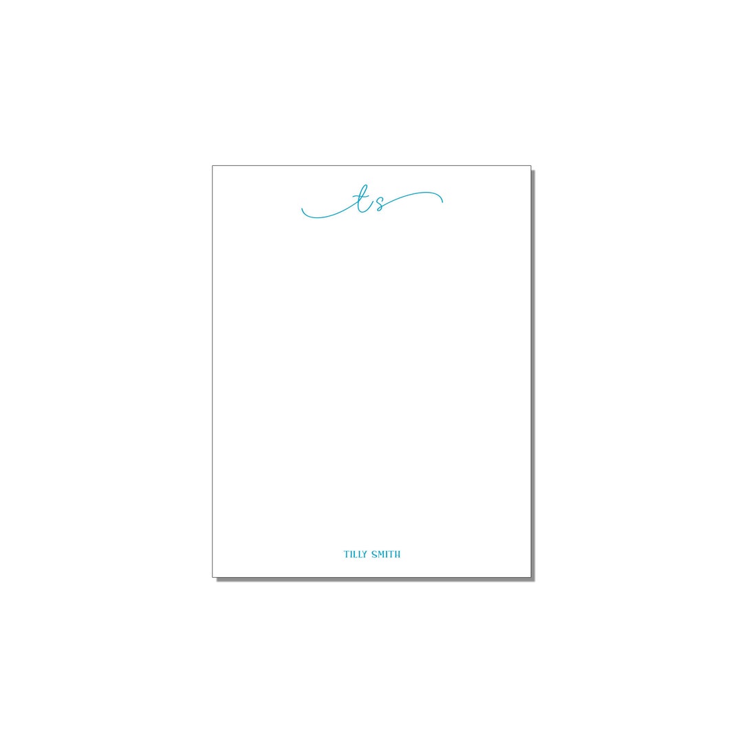 Script Initials Small Notepad Set Personalized Stationery Professional ...