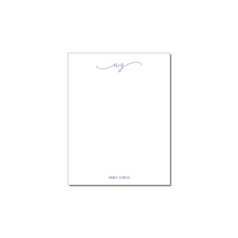 Script Initials Small Notepad Personalized Stationery | Etsy