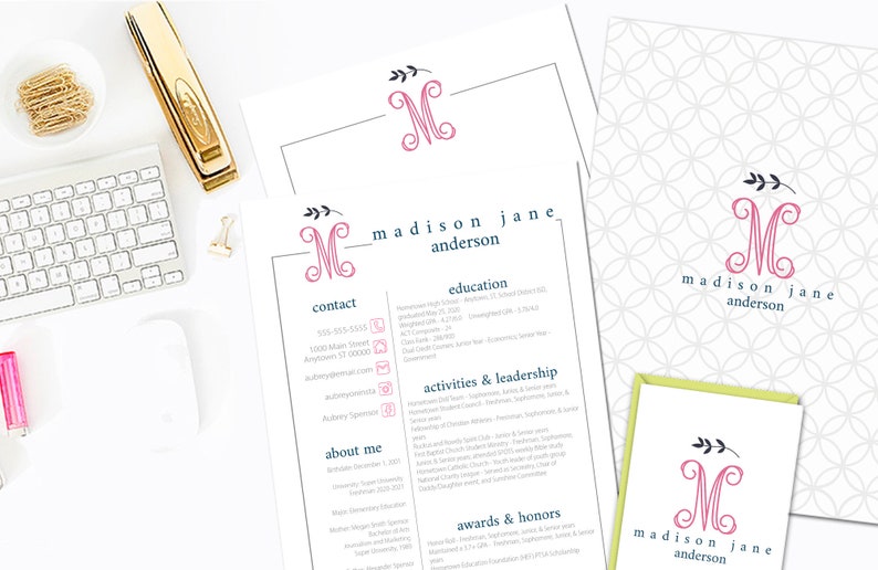 Vine Monogram With Branch Sorority Rush Packet Print and | Etsy