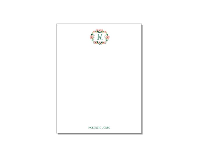 Script Initials Large Notepad Personalized Stationery - Etsy