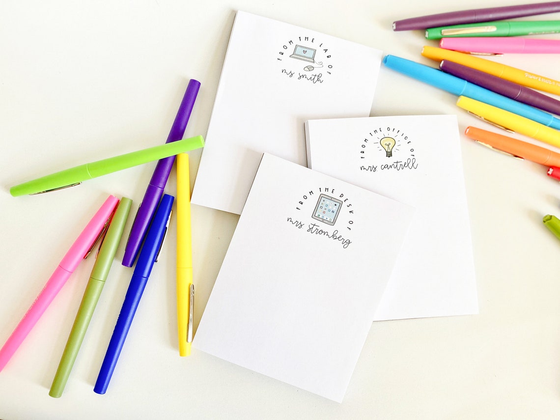School Days Small Notepad Personalized Teacher Gifts Staff - Etsy