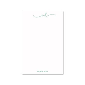 Script Initials Large Notepad - Personalized Stationery - Professional Correspondence ...