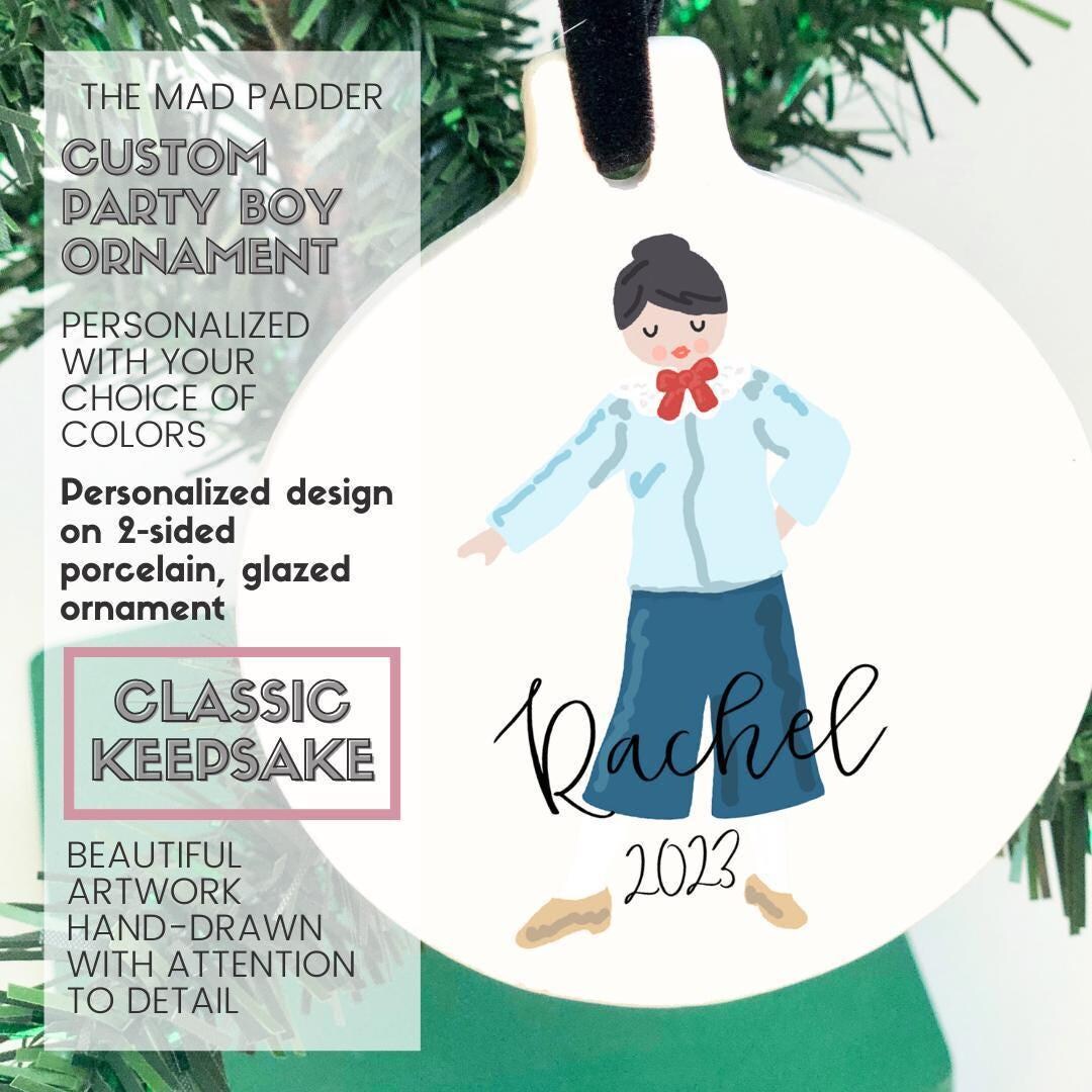 Nutcracker Party Boy Personalized Ornament - Custom Colors and ...