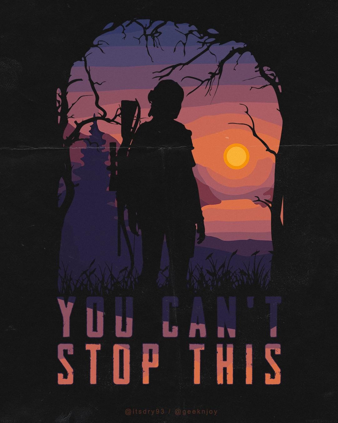 Poster Digitale the Last of Us - Ellie Williams in Silhouette - Idea ...