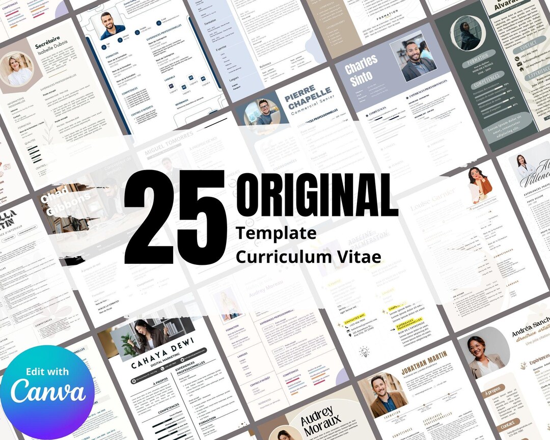 Pack of 25 Original Resumes to Customize – Templates | Professional ...