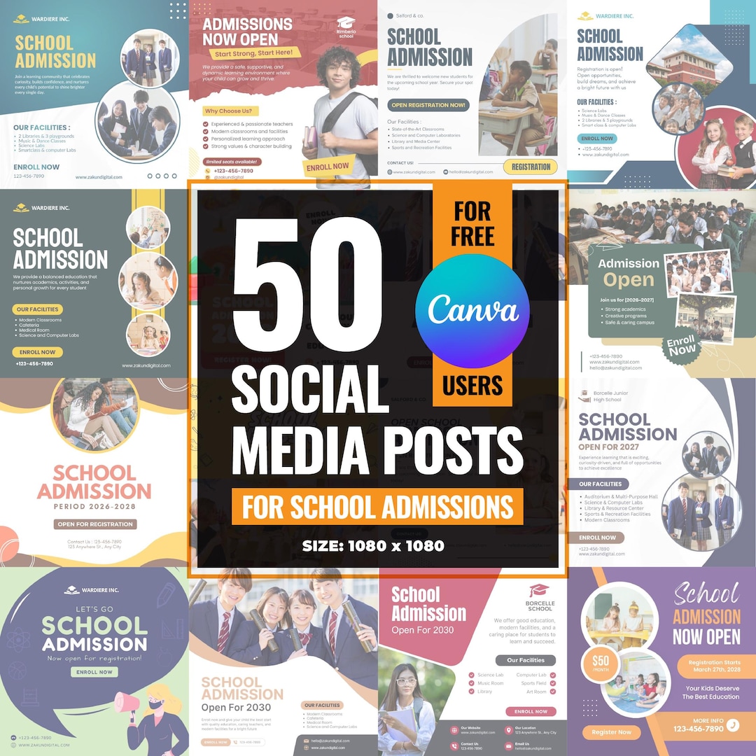 Editable Education Admission Open Social Media Posts Templates for Free ...