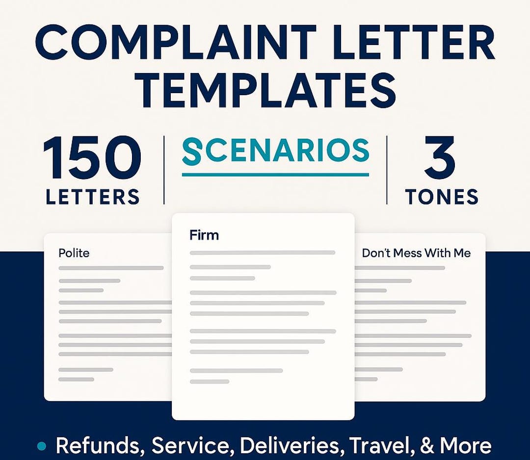150 Editable Complaint Letter Templates Refunds, Service Issues and ...