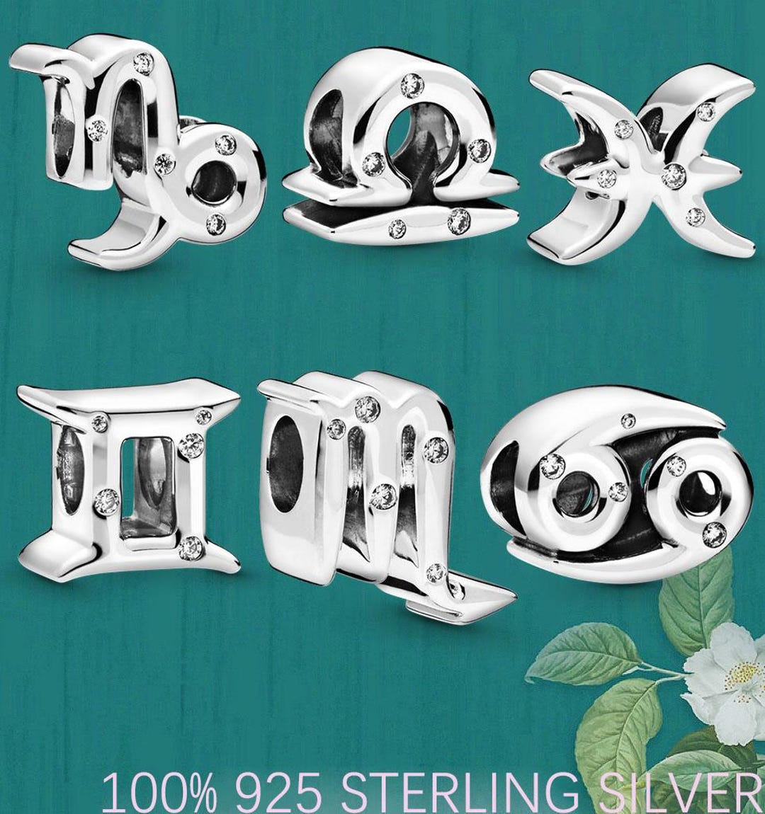S925 Sterling Silver Zodiac Signs Pandora Jewelry Charms Collection - Etsy