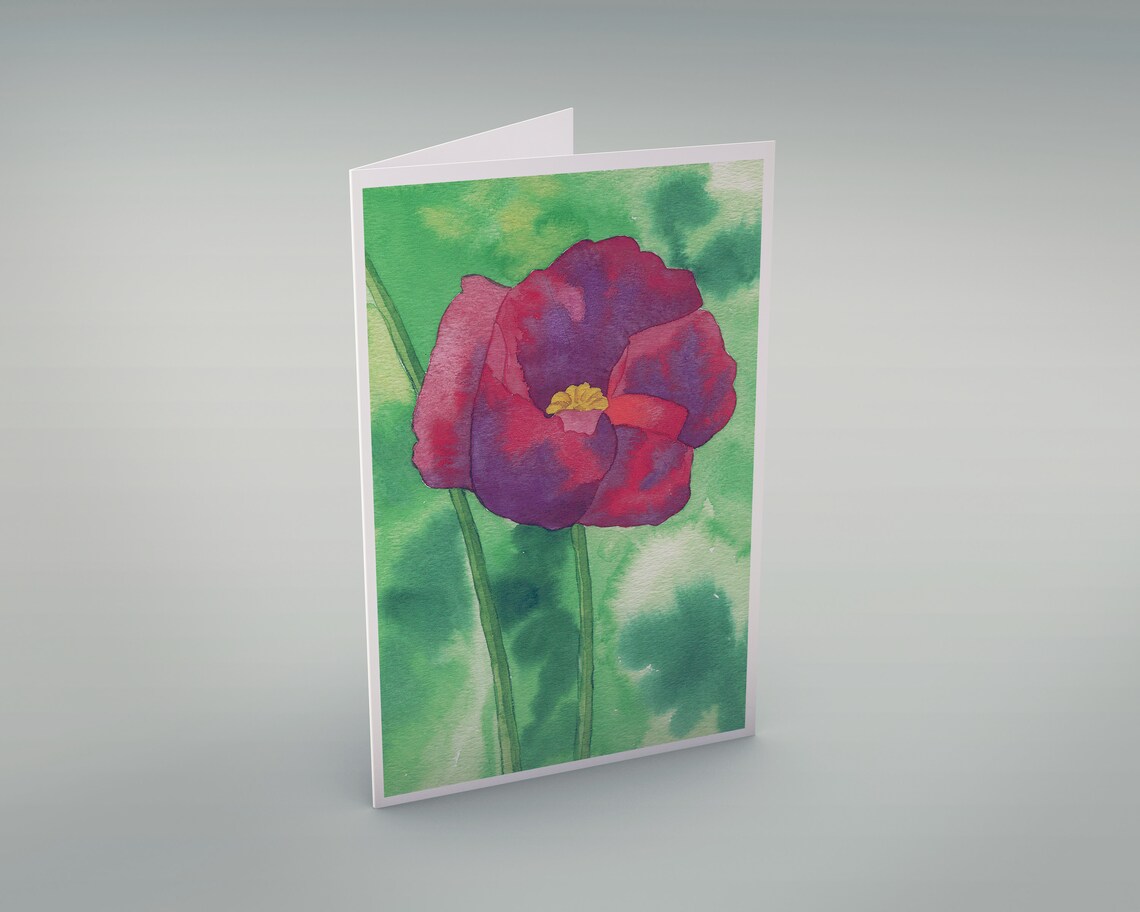 Poppy Note Card Set of Eight From Original Watercolors Poppy - Etsy