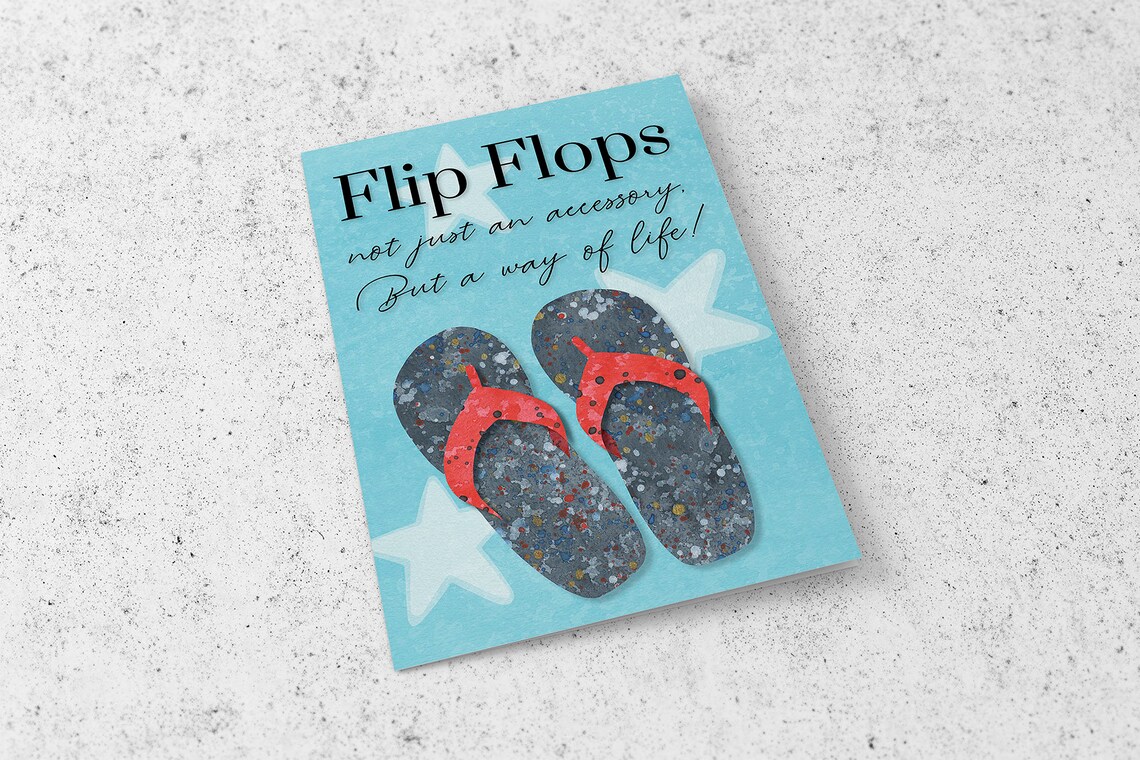 The Flip Flop Art Greeting Cards Set of 6 Fun Flip Fop - Etsy