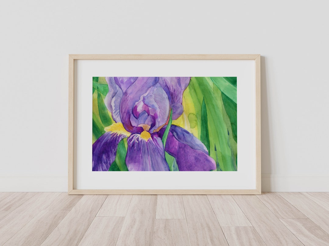 Purple Iris Watercolor Print From Original Watercolor, 5 X 7, 8 X 10 ...