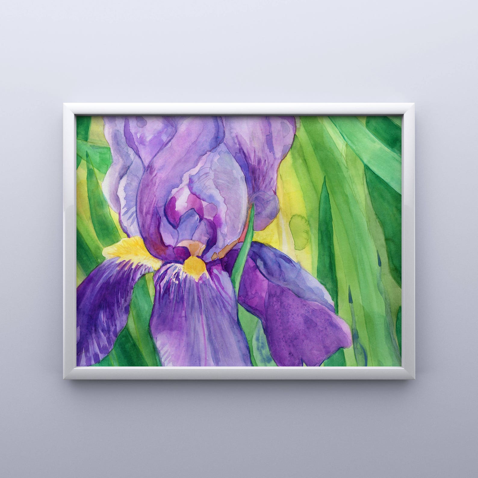 Purple Iris Watercolor Print from Original Watercolor 8 x 10 | Etsy