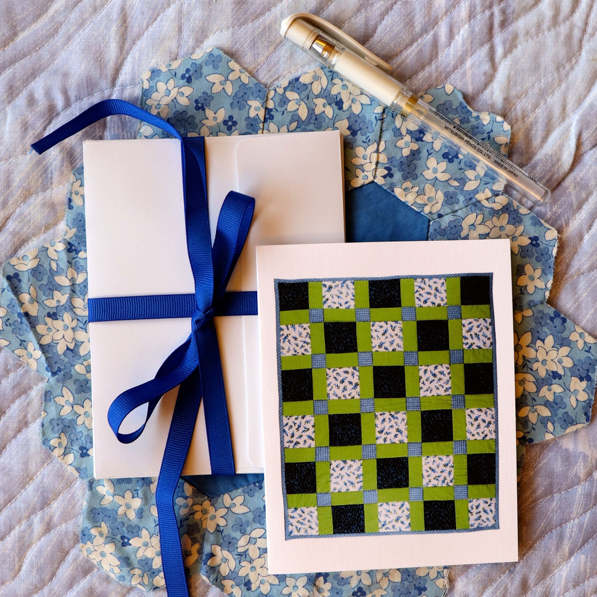 Blue Quilt Note Card Collection Set of 6 Quilt Note Cards - Etsy