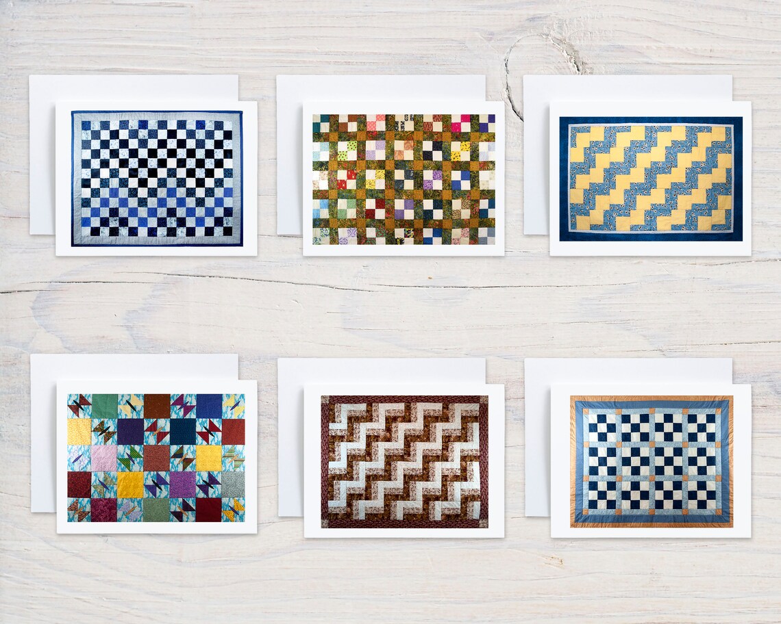 Classic Quilt Note Card Collection Set of 6 Quilt Note Cards - Etsy