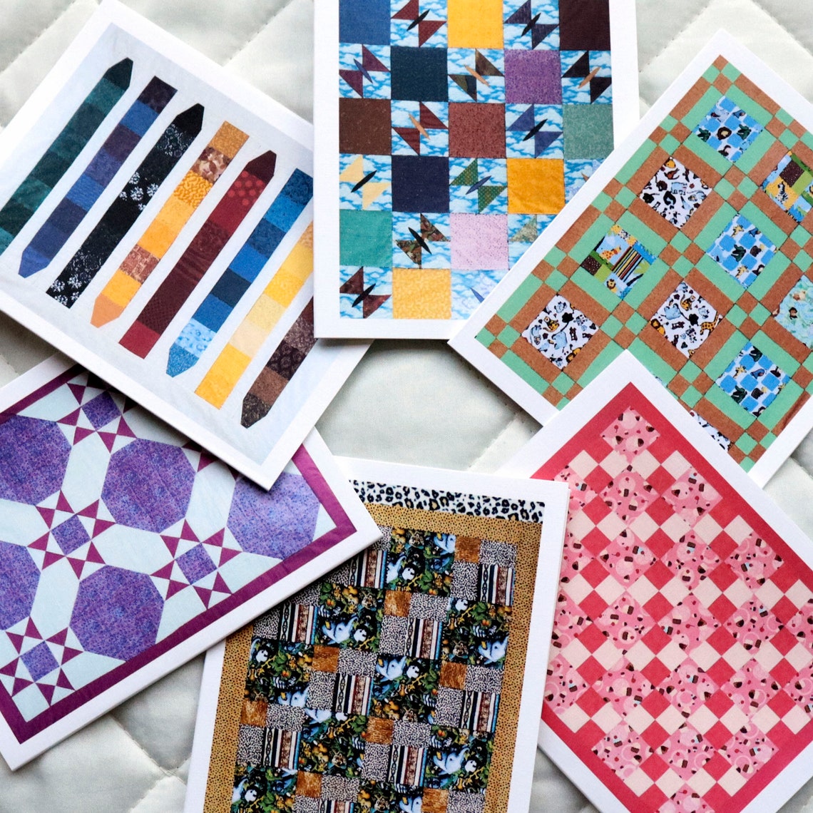 Kid's Quilt Note Card Collection Set of 6 Quilt Note - Etsy