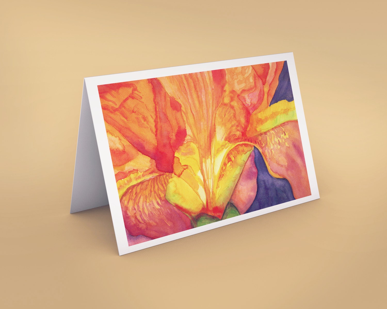 Iris Note Card Set of Eight from Four Original Watercolors | Etsy