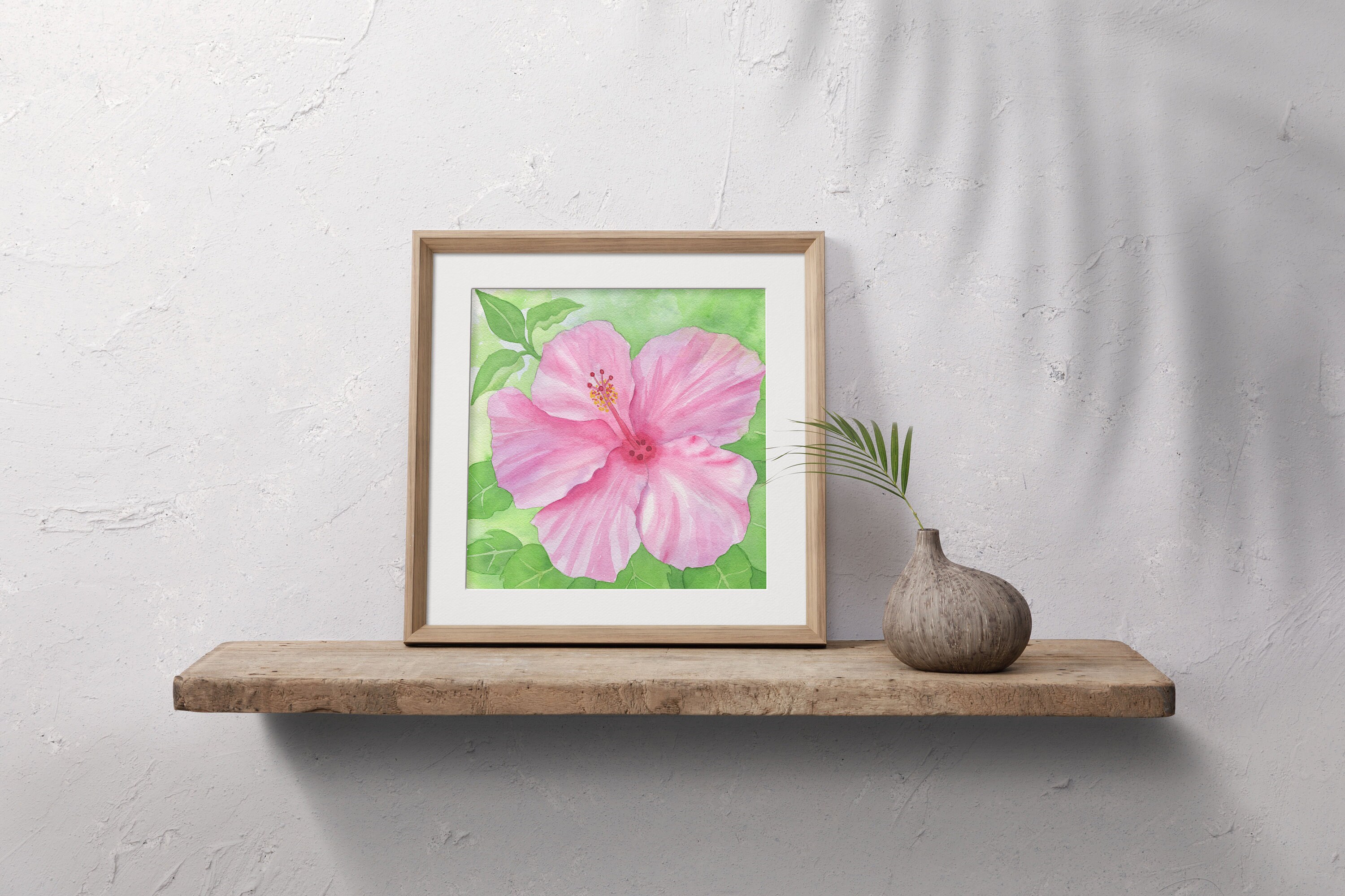 Pink Hibiscus Print From Original Watercolor, 6 X 6, 8 X 8, 10 X 10 ...