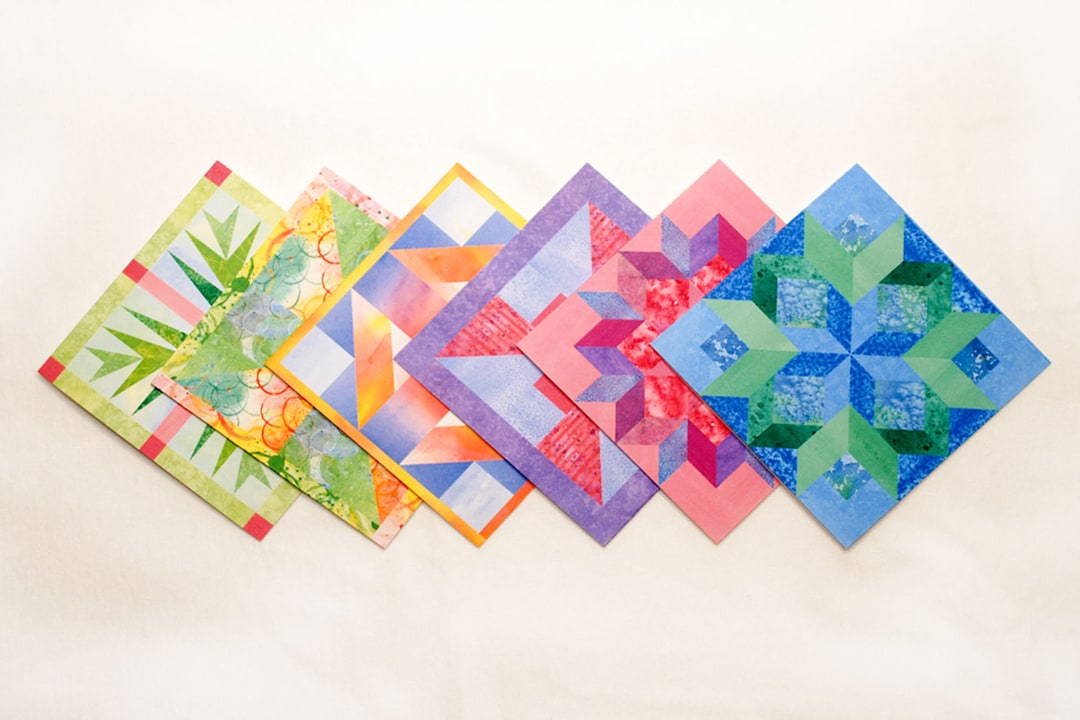 Bright Watercolor Quilt Square Card Set of 6 Quilt Note Cards, Quilt ...