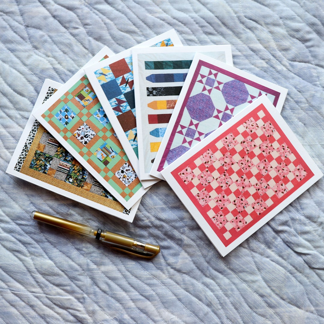 Kid's Quilt Note Card Collection; Set of 6 Quilt Note Cards, Thank You ...