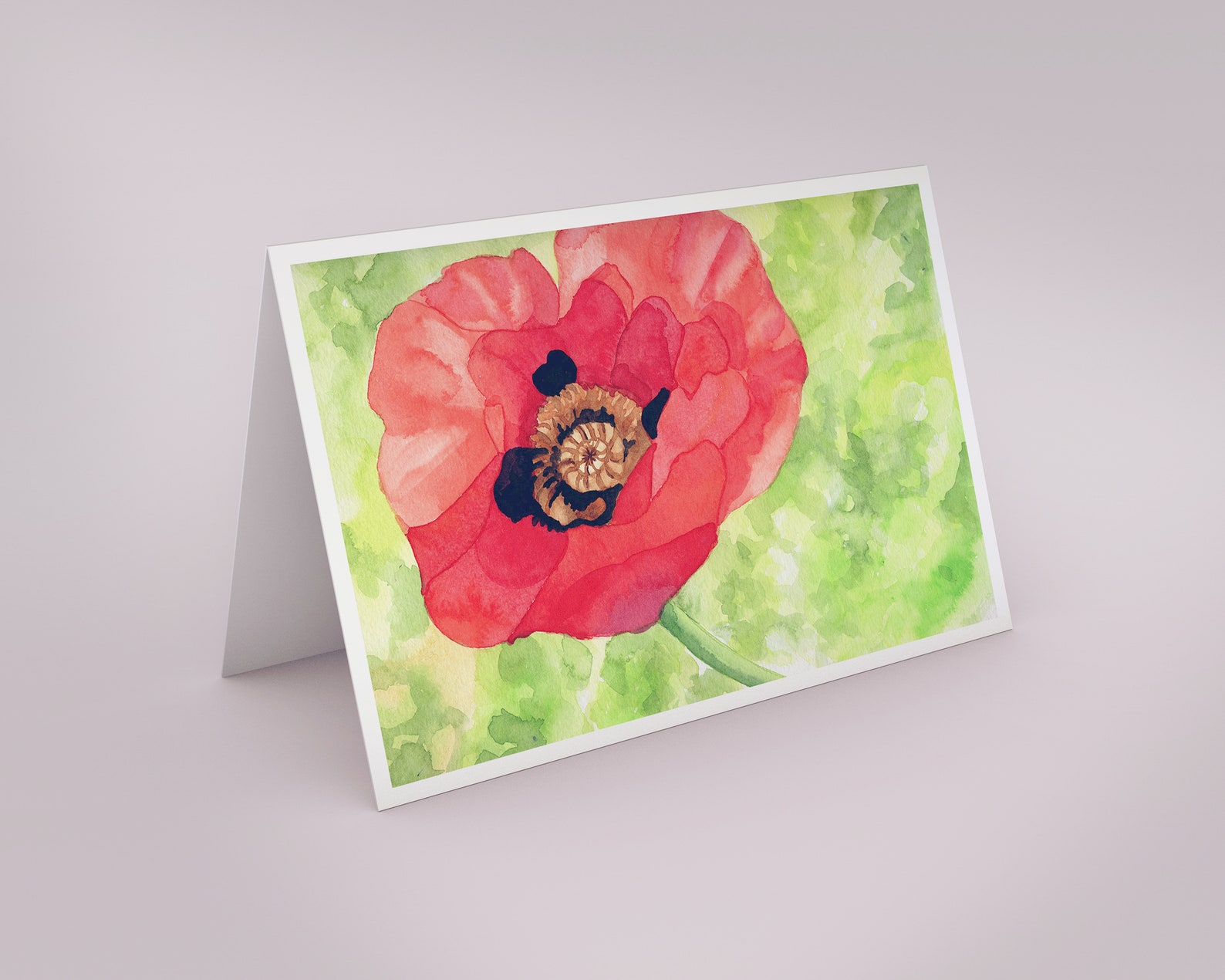 Poppy Note Card Set of Eight From Original Watercolors Poppy - Etsy
