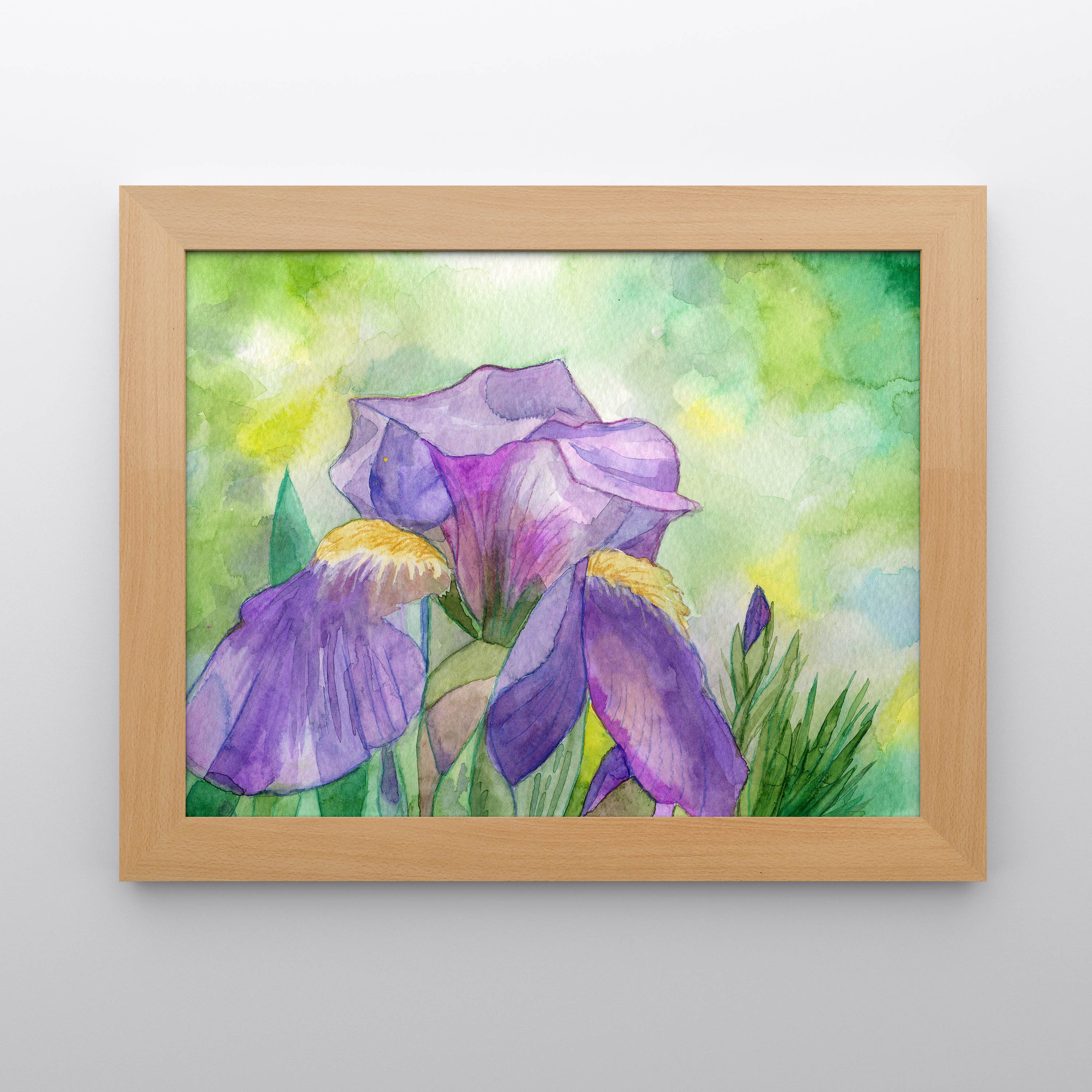 Purple Iris Watercolor Print From Original Watercolor 5 X 7 | Etsy