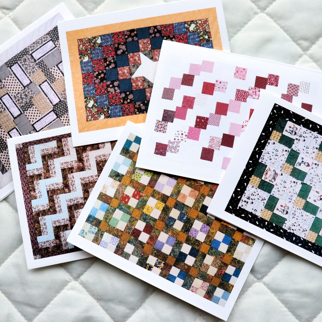 Holiday Quilt Note Card Set: Linen Card Stock Thank You Cards - Etsy