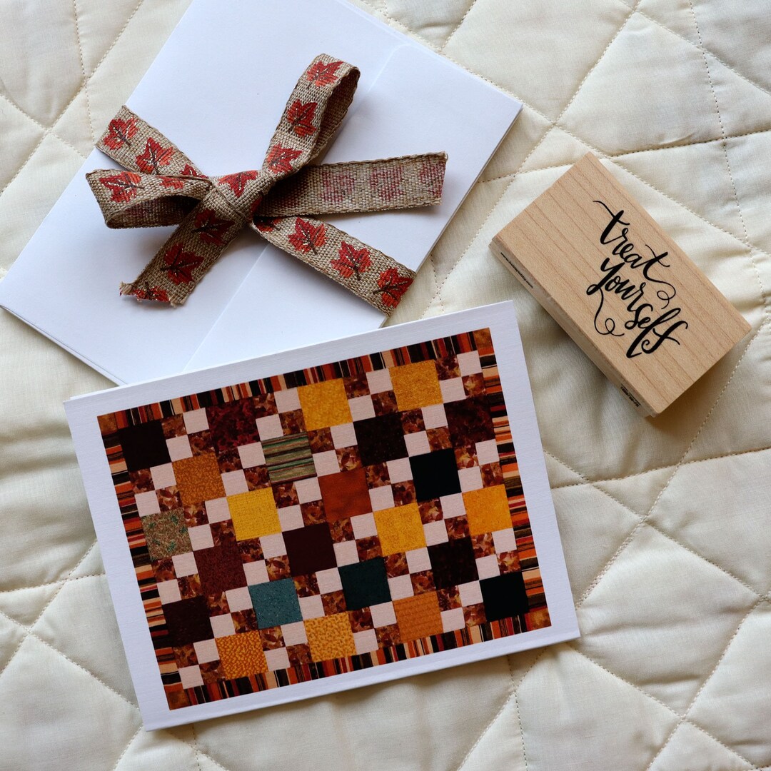 Autumn Quilt Note Card Set: Linen Stationery, Thank You Cards - Etsy
