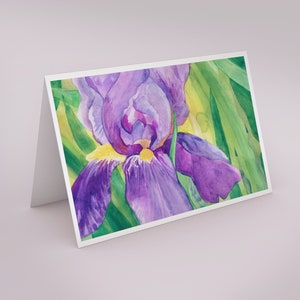 Iris Note Card Set of Eight from Four Original Watercolors | Etsy
