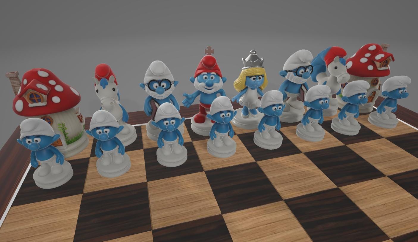 Smurfs Chess Set Plus Collector's Board for 3D Printing - Etsy