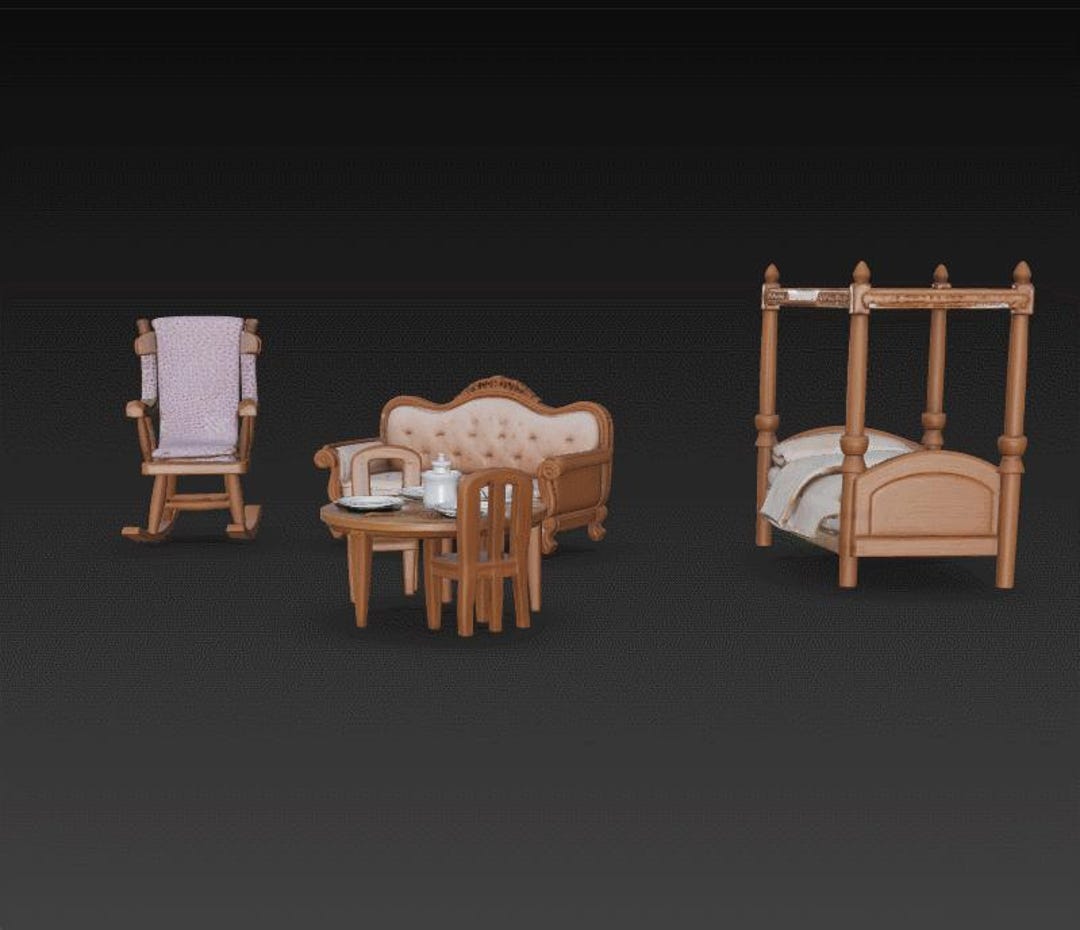 Collectible Assorted Dollhouse Furniture Set 254 Pieces FOR 3D PRINTING ...