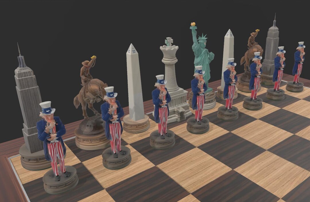 US Chess Set Plus Collector's Board for 3D Printing - Etsy