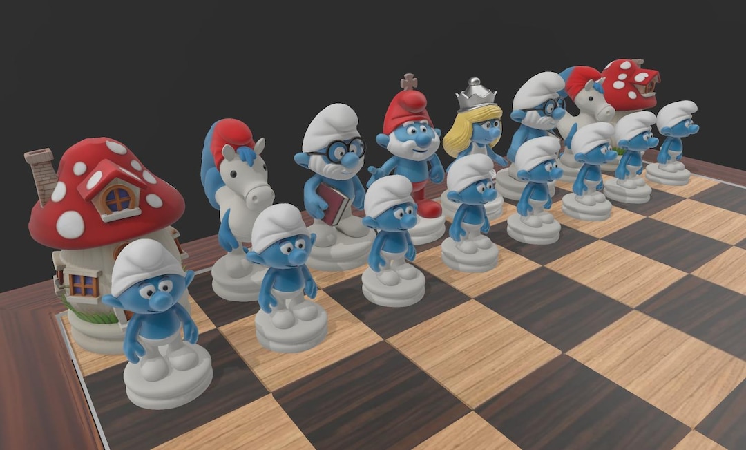 Smurfs Chess Set Plus Collector's Board for 3D Printing - Etsy