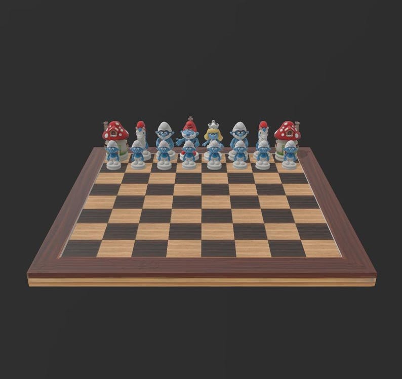 Smurfs Chess Set Plus Collector's Board for 3D Printing - Etsy