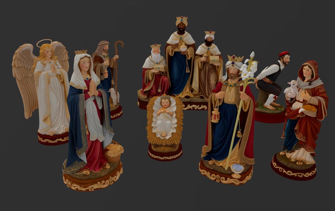3D Printed Nativity Scene Complete Mystery Set With All Figures - Etsy